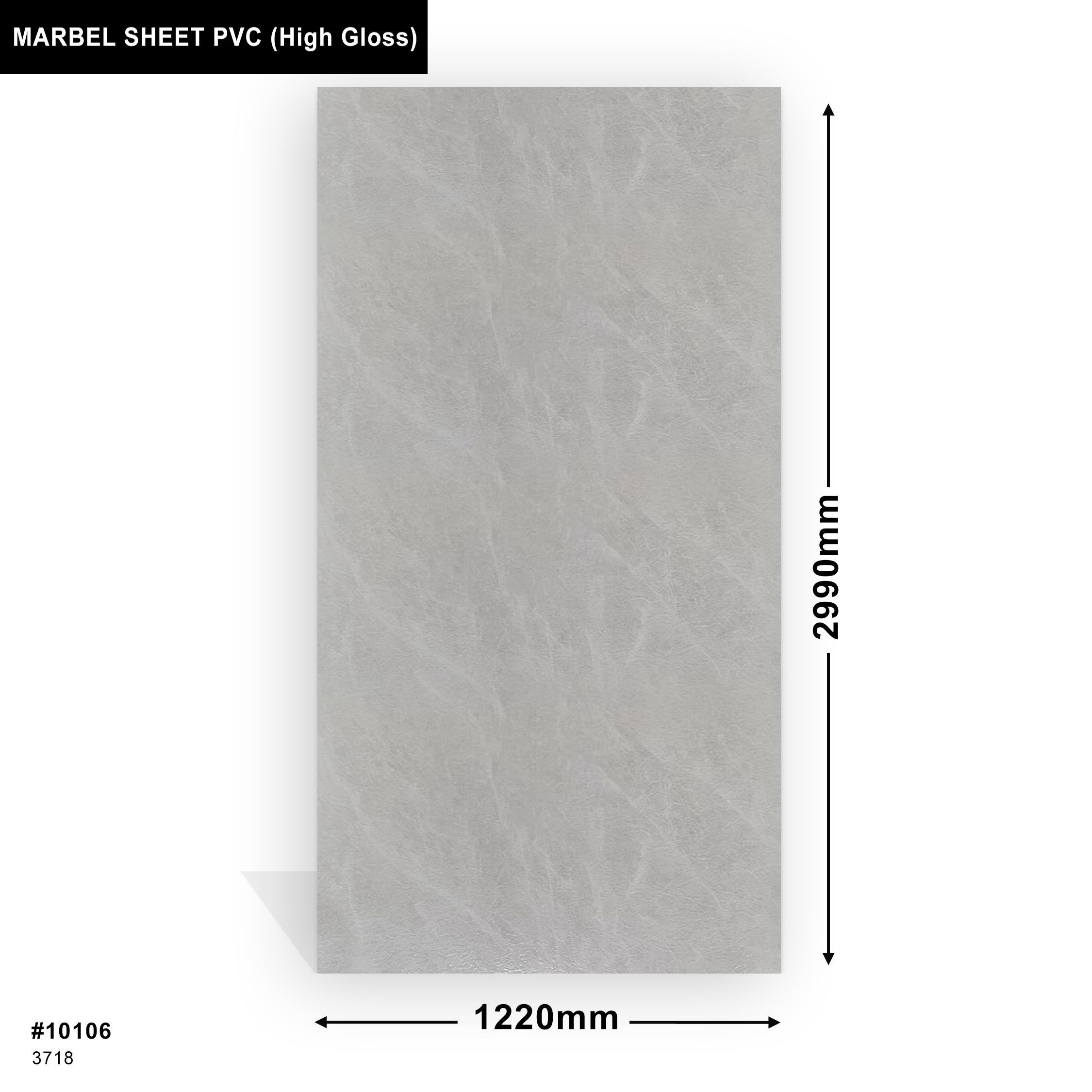 High Glossy PVC marble Sheet (3718) 1220x2990x3mm – Silica